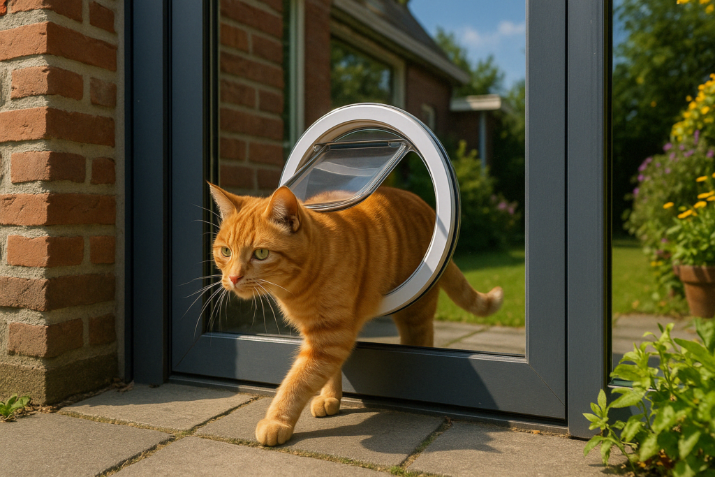 Slimme oplossingen voor kattenliefhebbers: een kattenluik in glas ...